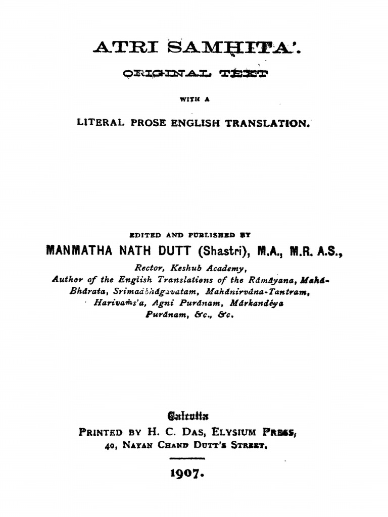 Atri Smriti - English | PDF