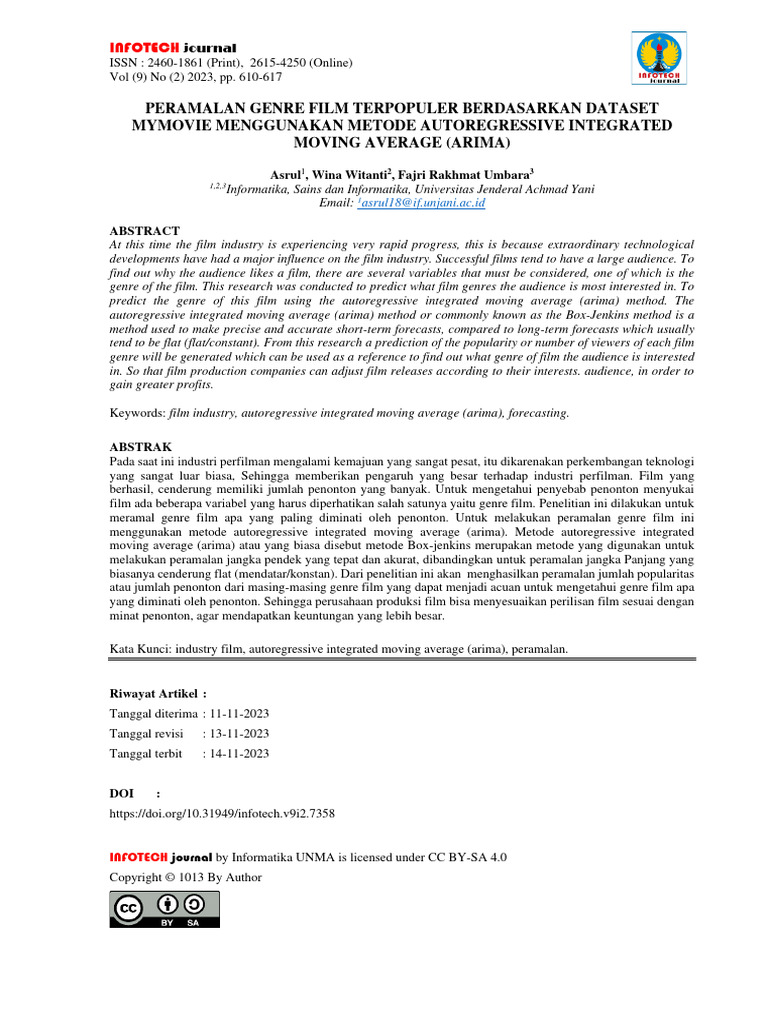Jurnal Analisis Time Series Pdf Autoregressive Integrated Moving