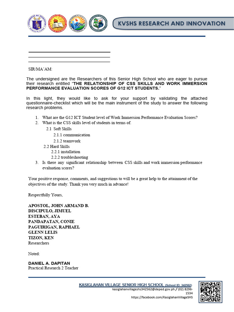Sample Letters - PR2 2 | PDF | Behavioural Sciences | Psychology