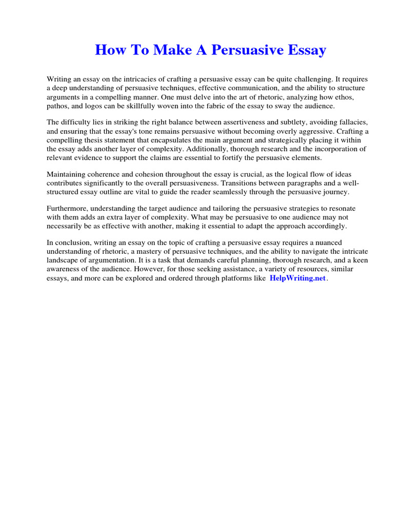 Crafting a Persuasive Essay Guide | PDF | System | Essays