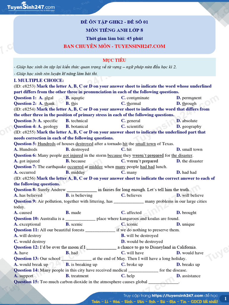English 8 Midterm Exam Review Guide | PDF | Natural Disasters | Earth ...