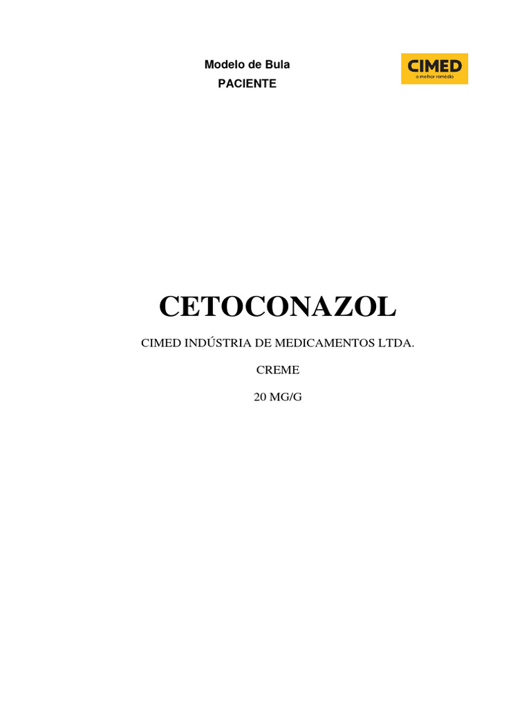 Bula Cetoconazol 20mg G Creme Com 30g Cimed 31421 | PDF | Gravidez ...