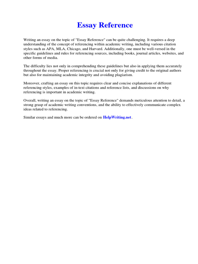 Essay Reference | PDF