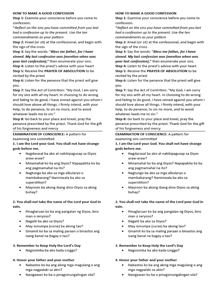 Steps for a Meaningful Confession | PDF | Confession (Religion) | Penance