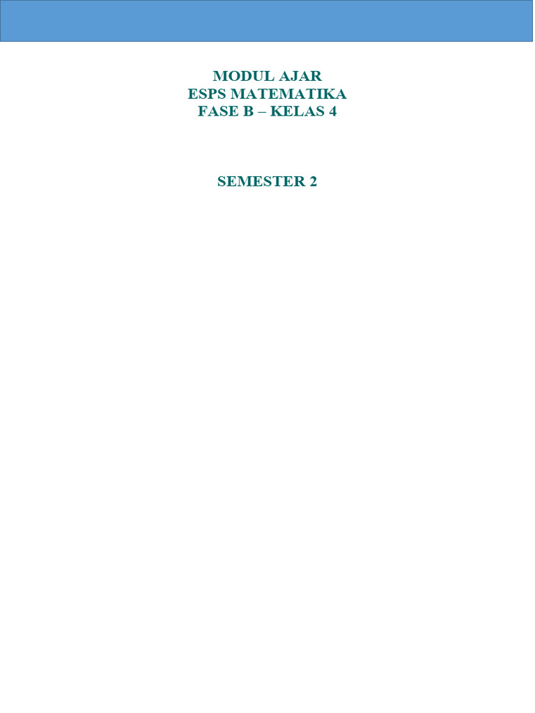 Modul Ajar (Ma) Matematika Fase B Kelas 4 | PDF | Karier & Perkembangan | Sains & Matematika