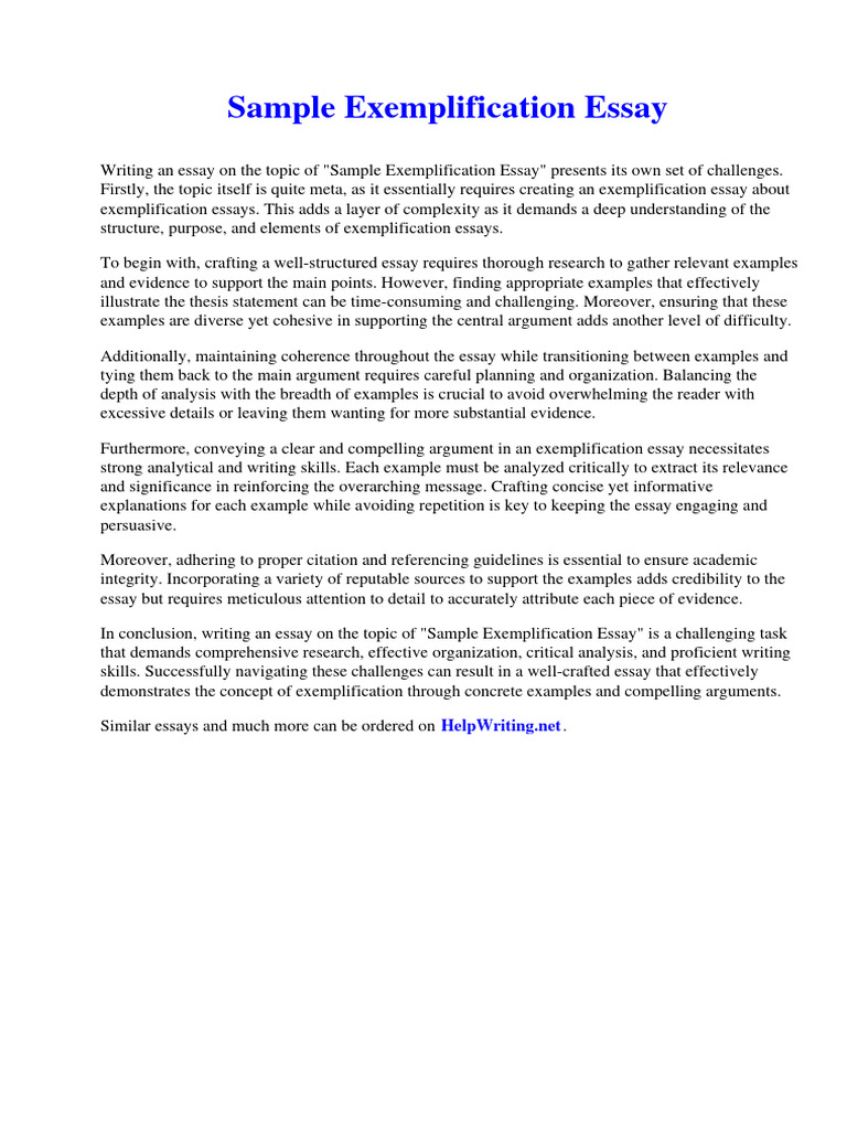 Sample Exemplification Essay | PDF | Turbulence | Fluid Dynamics