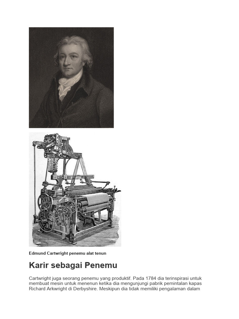 Edmund Cartwright Penemu Alat Tenun | PDF