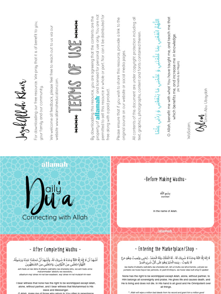 Allamah Daily Du'a Cards | PDF | God In Islam | Abrahamic Religions