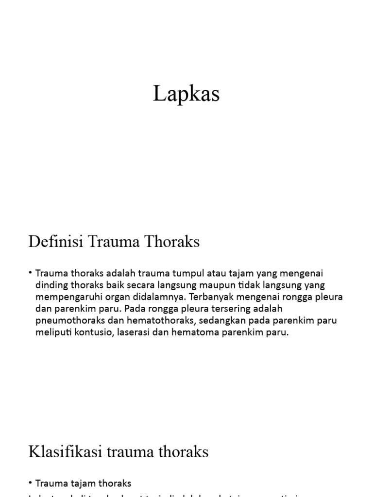 Lapkas Trauma Thoraks-1 | PDF | Sains & Matematika