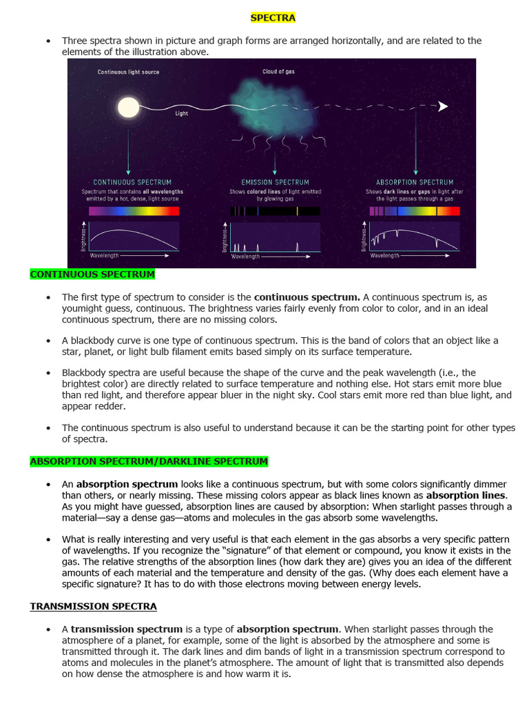 Spectra and Galaxies | PDF | Galaxy | Emission Spectrum