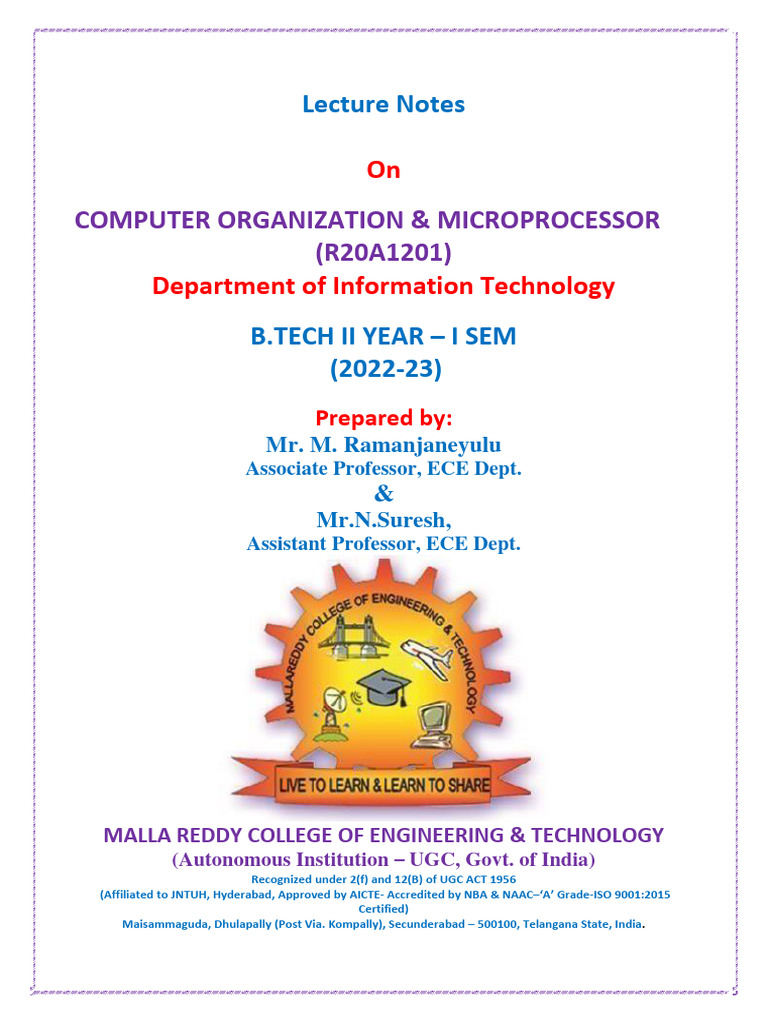Computer Organization & Microprocessors | PDF | Central Processing Unit | Programming