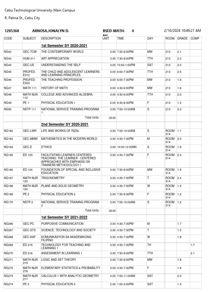 My Grades | PDF | Mathematics | Science