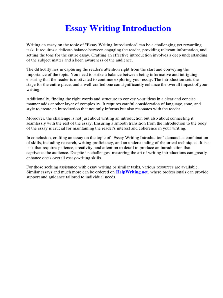 Essay Writing Introduction | PDF | Radio | Essays