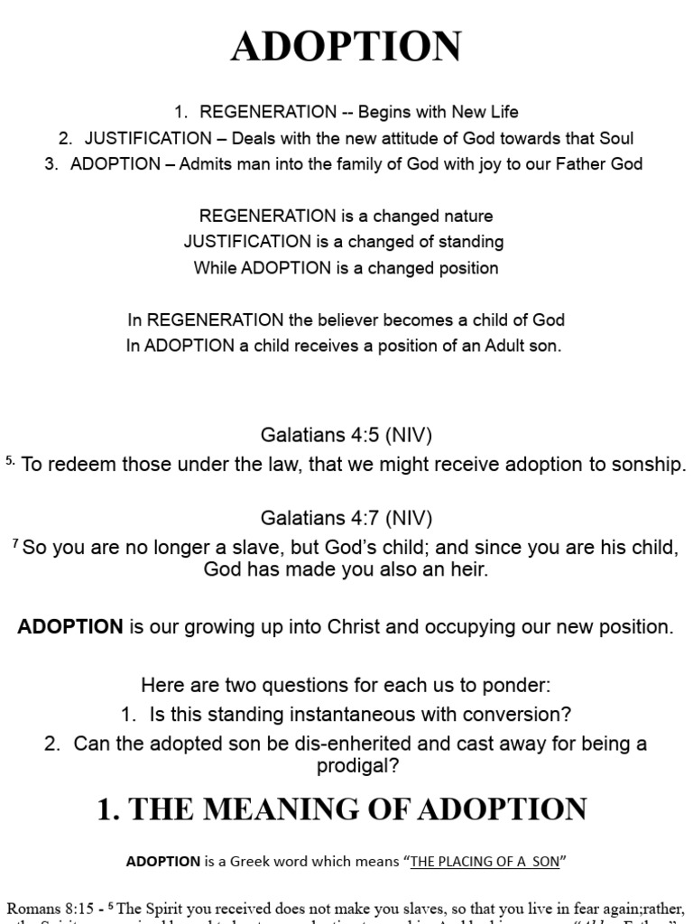 ADOPTION | PDF | Moses | Jesus