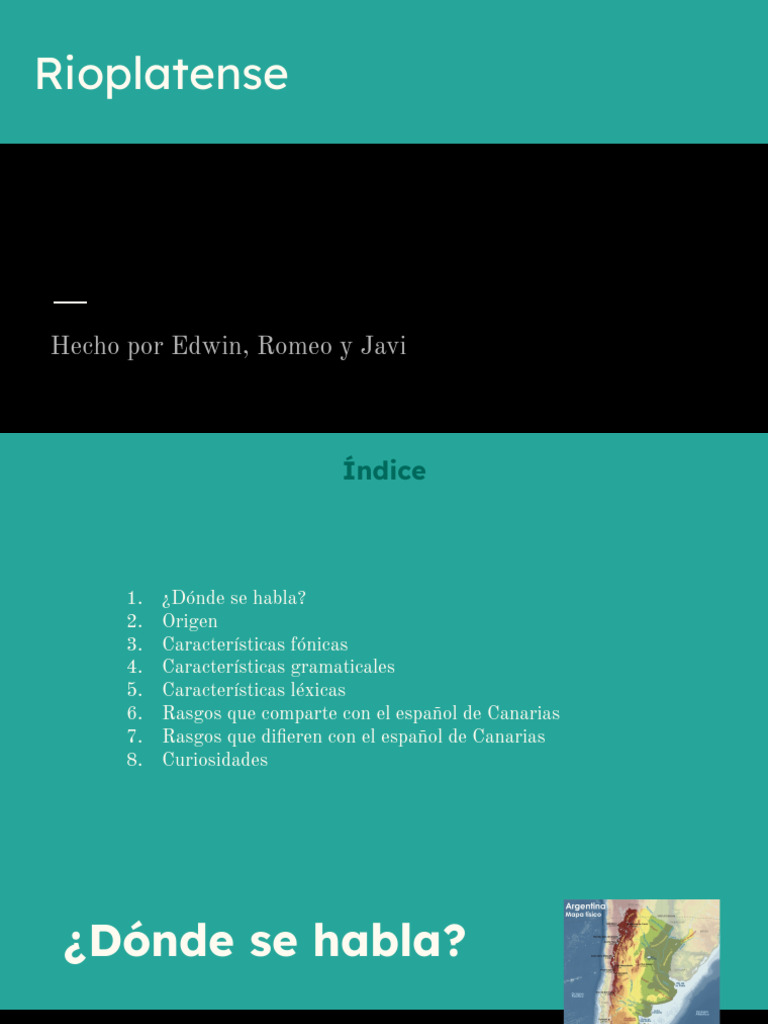 Dialecto Rioplatense | PDF | Lengua española | Lingüística