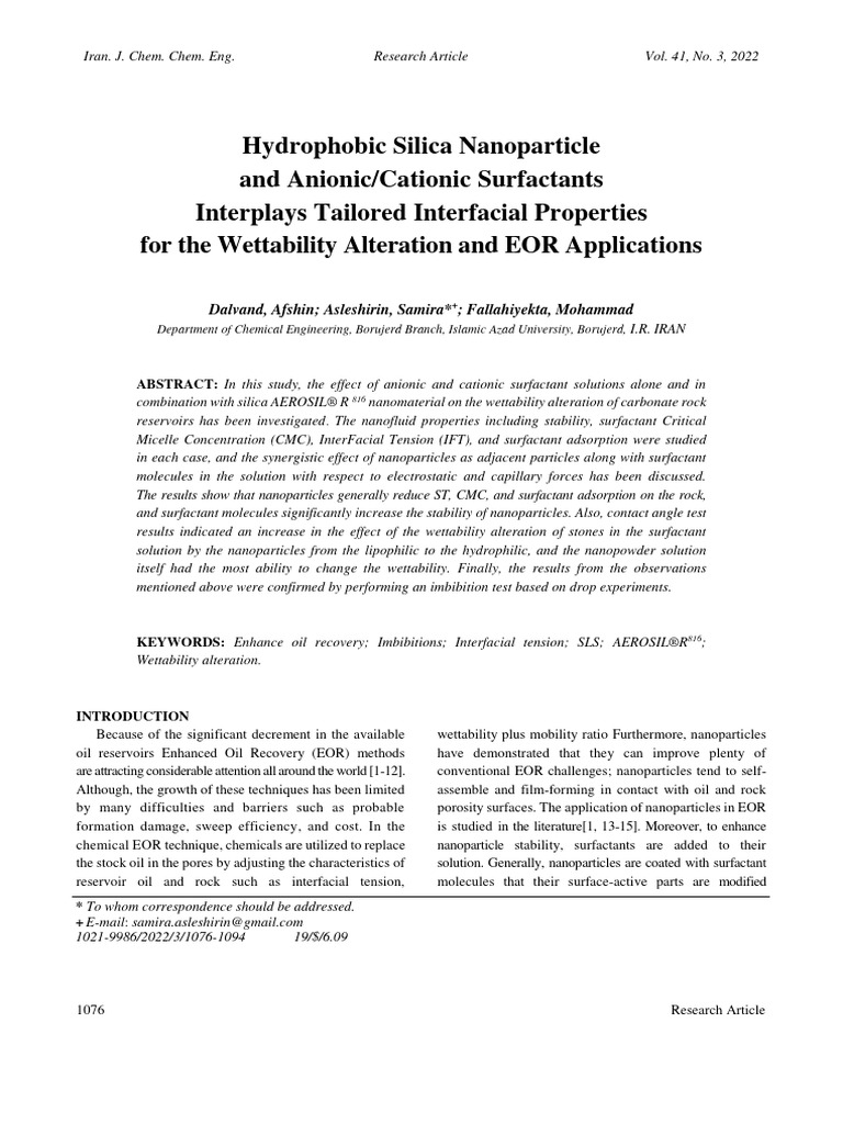 IJCCE - Volume 41 - Issue 3 - Pages 1076-1094 | PDF | Surfactant ... IJCCE - Volume 41 - Issue 3 - Pages 1076-1094 | PDF | Surfactant ...