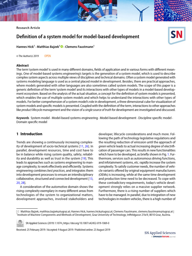 Definition of A System Model For Model Based Development: Hannes Hick ...