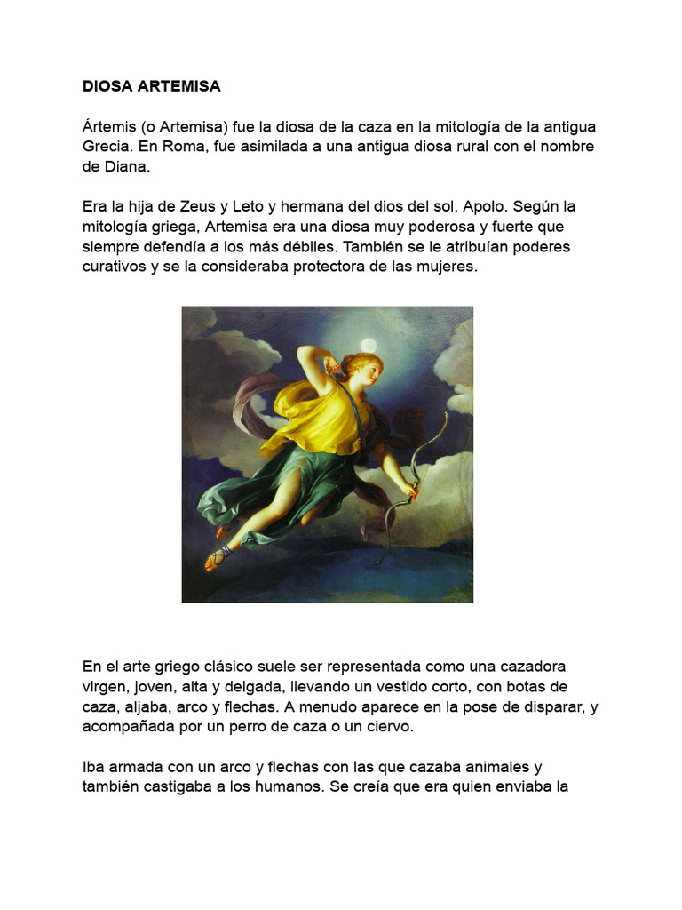 Diosa Artemisa | PDF | Historia | Clásicos
