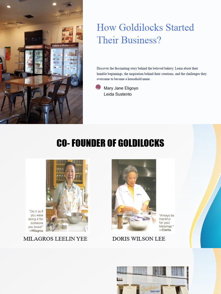 Goldilocks Bakeshop: Founders and History | PDF