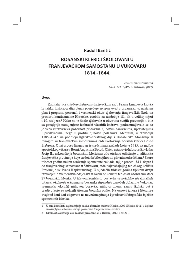 Bosanski Klerici Skolovani U Vukovaru 18 | PDF