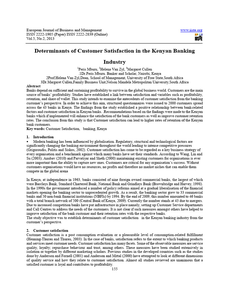 Determinants of Customer Satisfaction in | PDF | Customer Satisfaction | Sampling (Statistics)