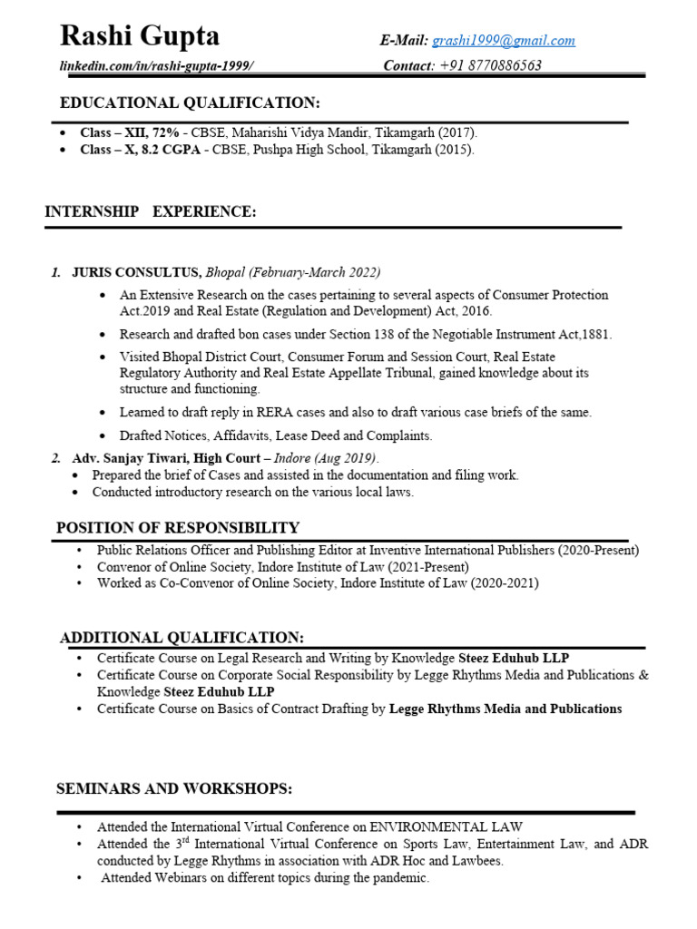 Rashi Gupta CV New | PDF
