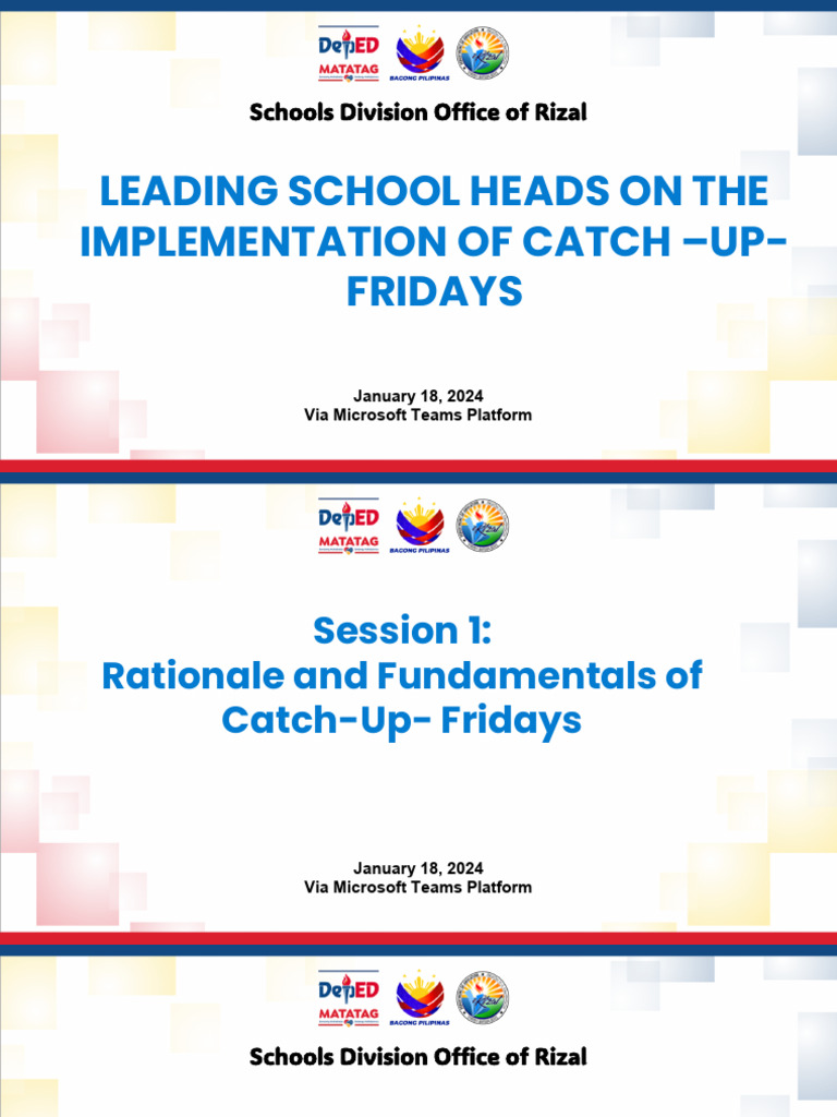 Session 1 2 Catch Up Fridays Orientation | PDF | Cognition | Behavior Modification