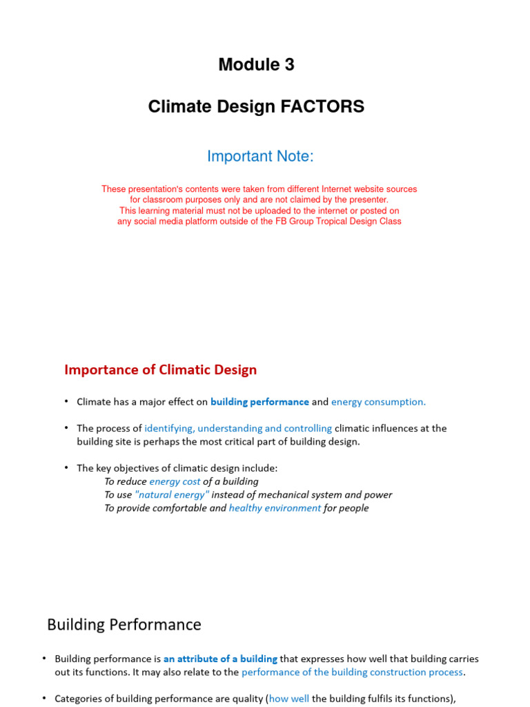 Climate Design Factors | PDF | Soil | Wound
