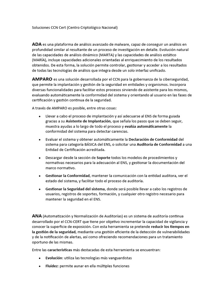 Soluciones CCN Cert | PDF | La seguridad informática | Seguridad