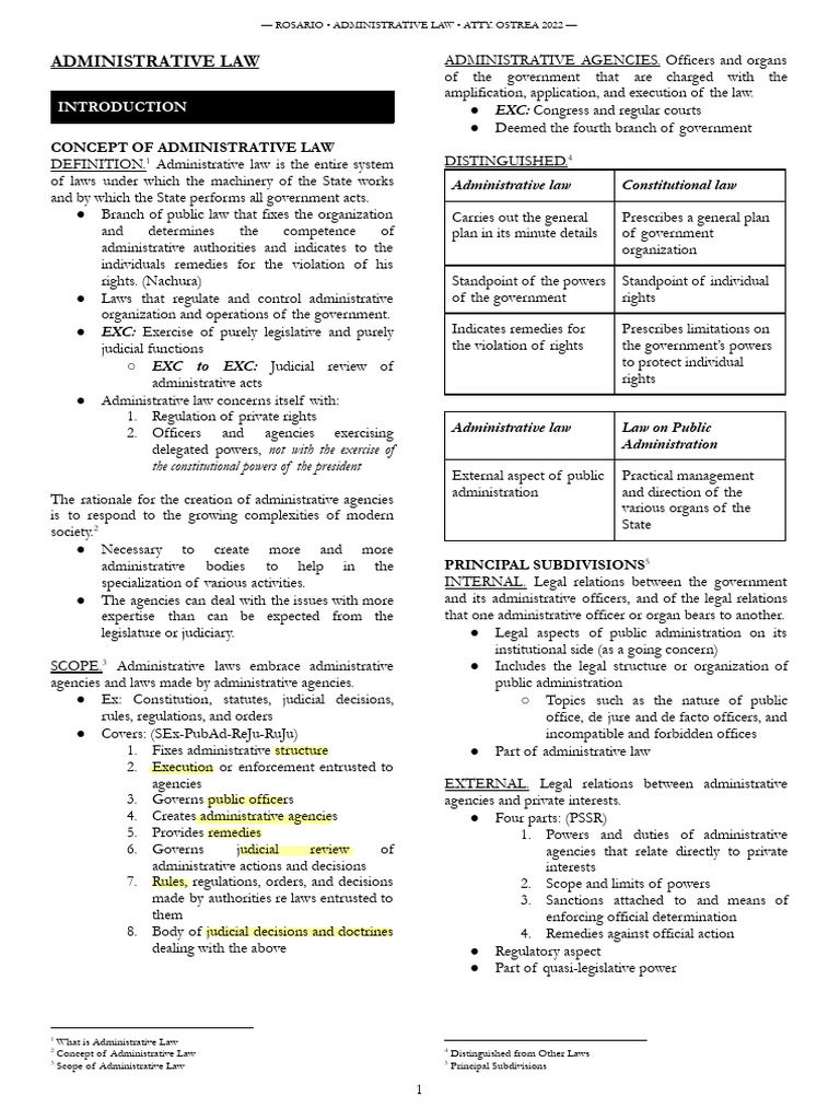 Admin - Elec Outline | PDF | Administrative Law | Separation Of Powers