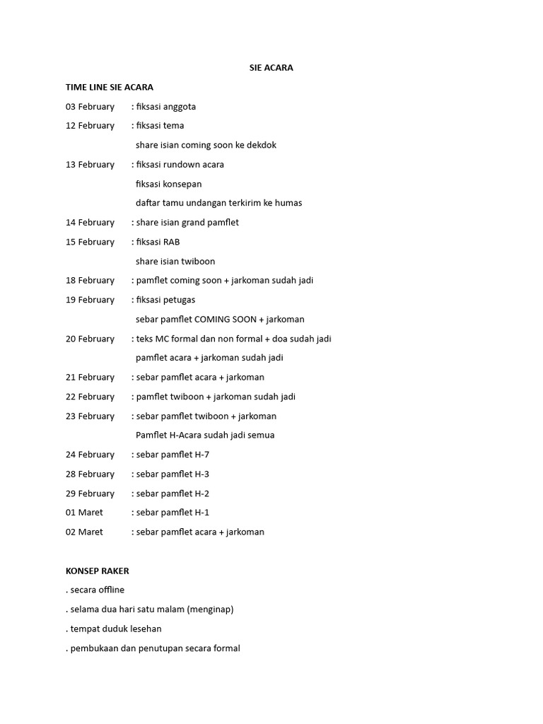 Rangkuman Sie Acara-1 | PDF