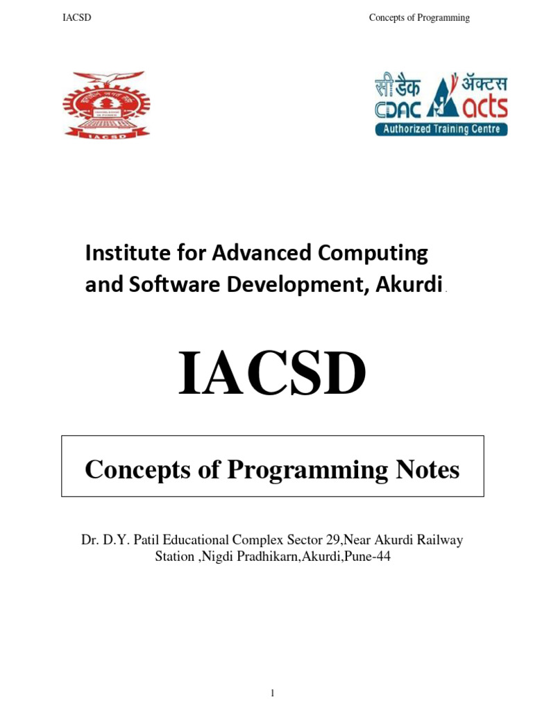 Concepts of Programming Notes For PG-DAC | PDF | Java Virtual Machine ...