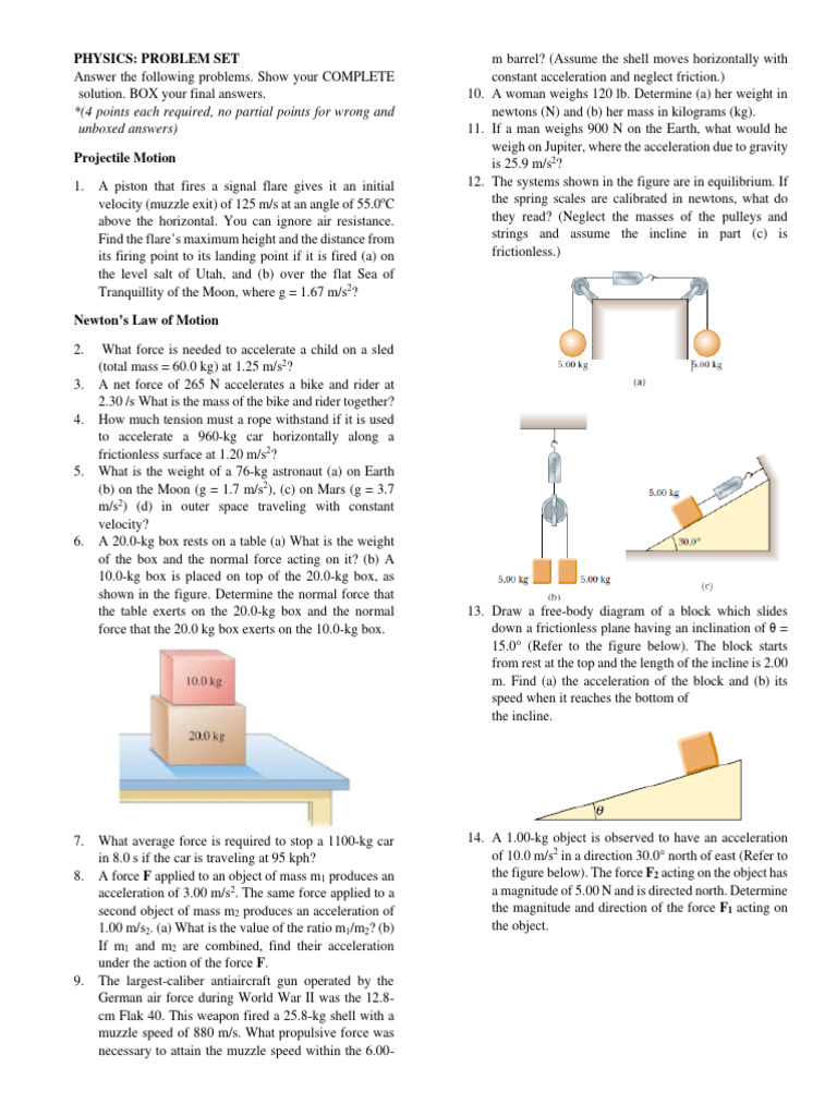 Physics Problem Set | Download Free PDF | Force | Thermal Expansion