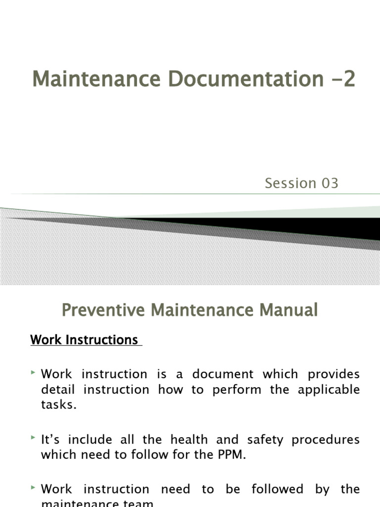 Maintenance Documentation Example