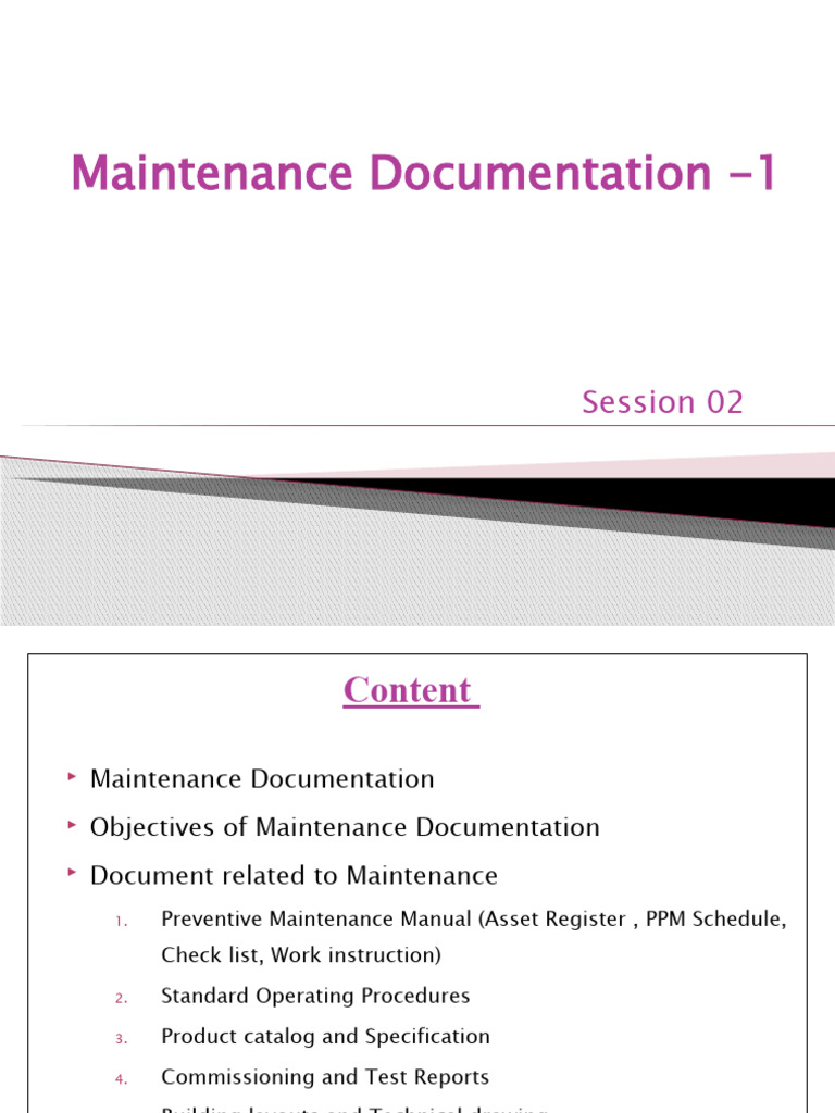 Session 02 - Maintenance Document (I) | PDF | Documentation | Business