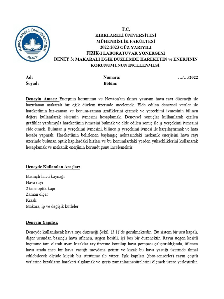 Deney 3 - 2022-2023 | PDF