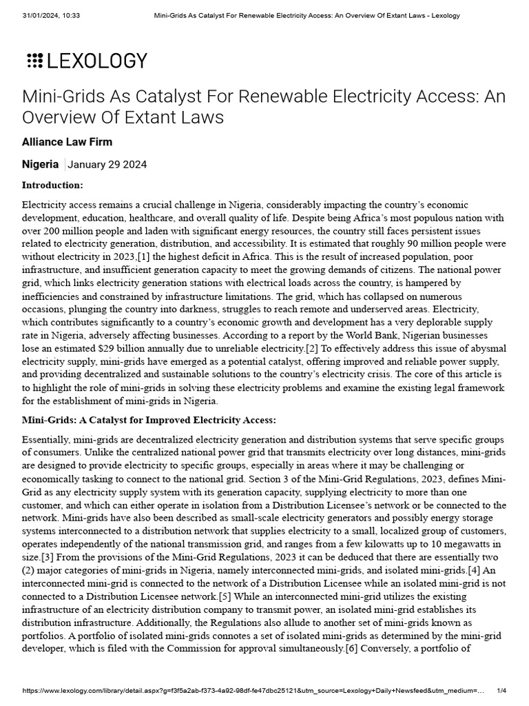Mini-Grids As Catalyst For Renewable Electricity Access - An Overview ...