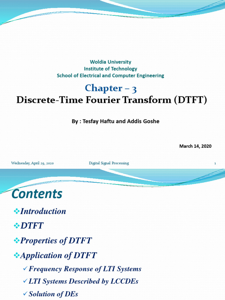 Chapter#3 DTFT | PDF