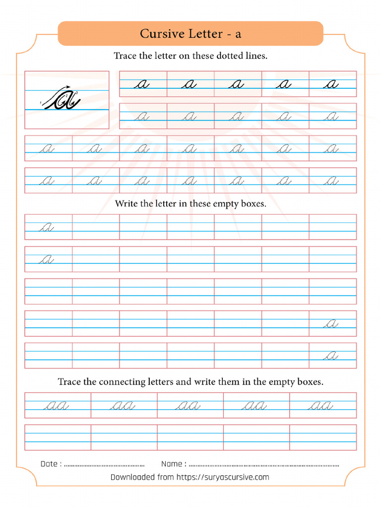 Cursive Lowercase Letters Worksheet | PDF