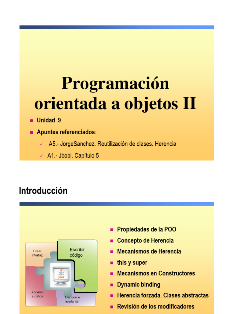 U09.- Programacion Orientada a objetos II Ver3 | PDF | Herencia (Programación Orientada a ...