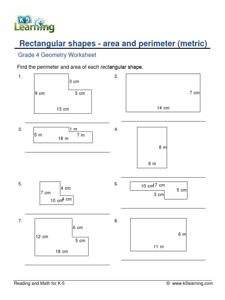 Grade 4 Area and Perimeter Worksheet | PDF | Area | Geometry