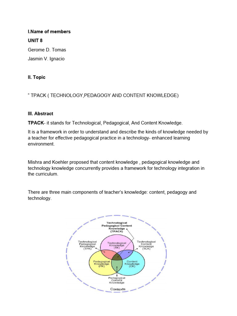 Written Report (TPACK) | PDF | Pedagogy | Teaching