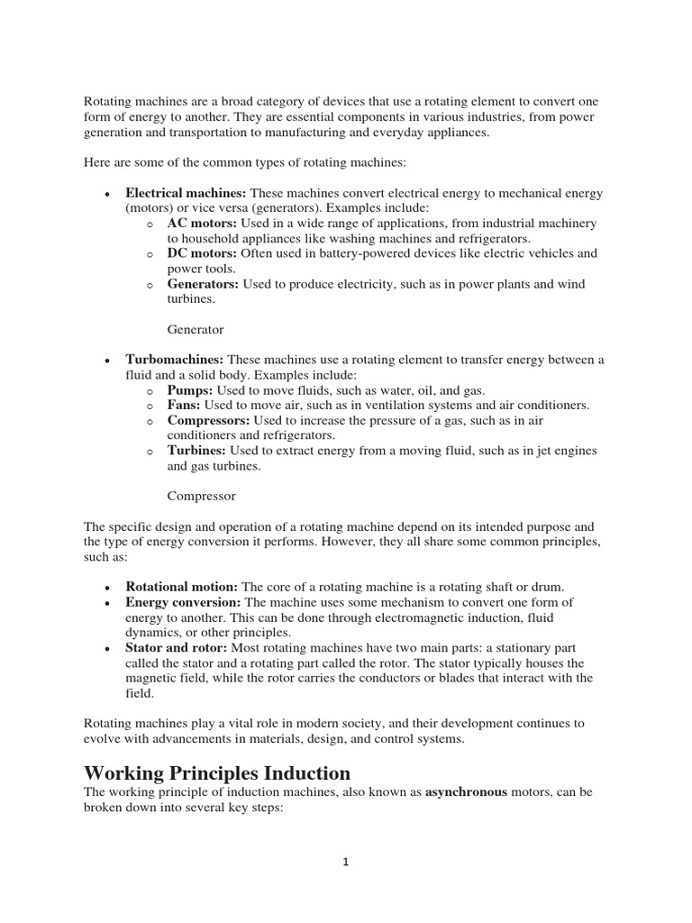 Rotating Electrical Machine | Download Free PDF | Electric Motor | Electric Generator