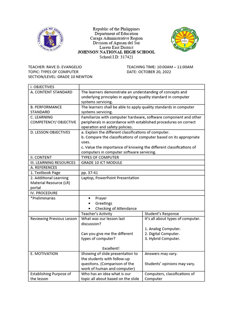 Lesson Plan | PDF | Desktop Computer | Server (Computing)