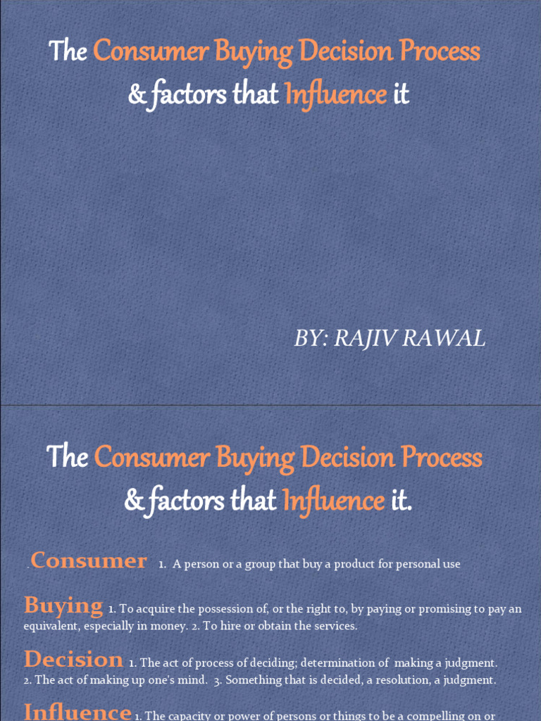Consumer Buying Behaviour Decison Making Pdf Consumer Behaviour