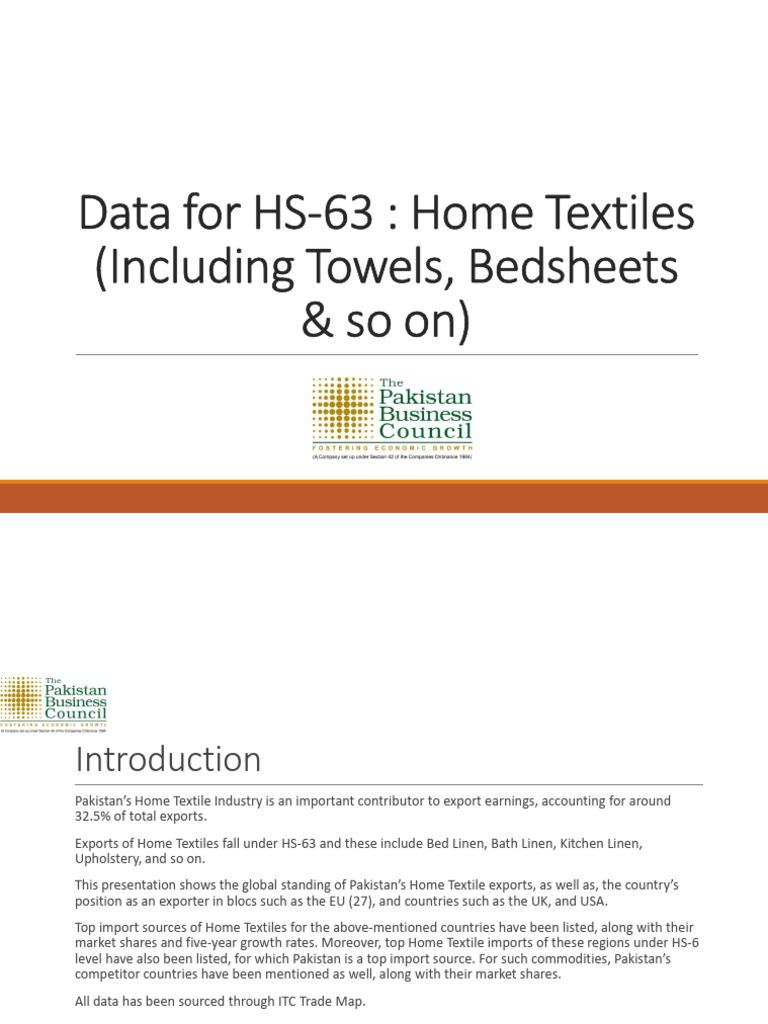 Pakistan's Home Textiles Exports Overview | PDF | Textiles | Cotton