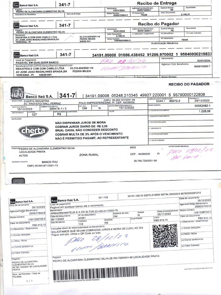 Pedro - Comercial Elipe - Boletos | PDF