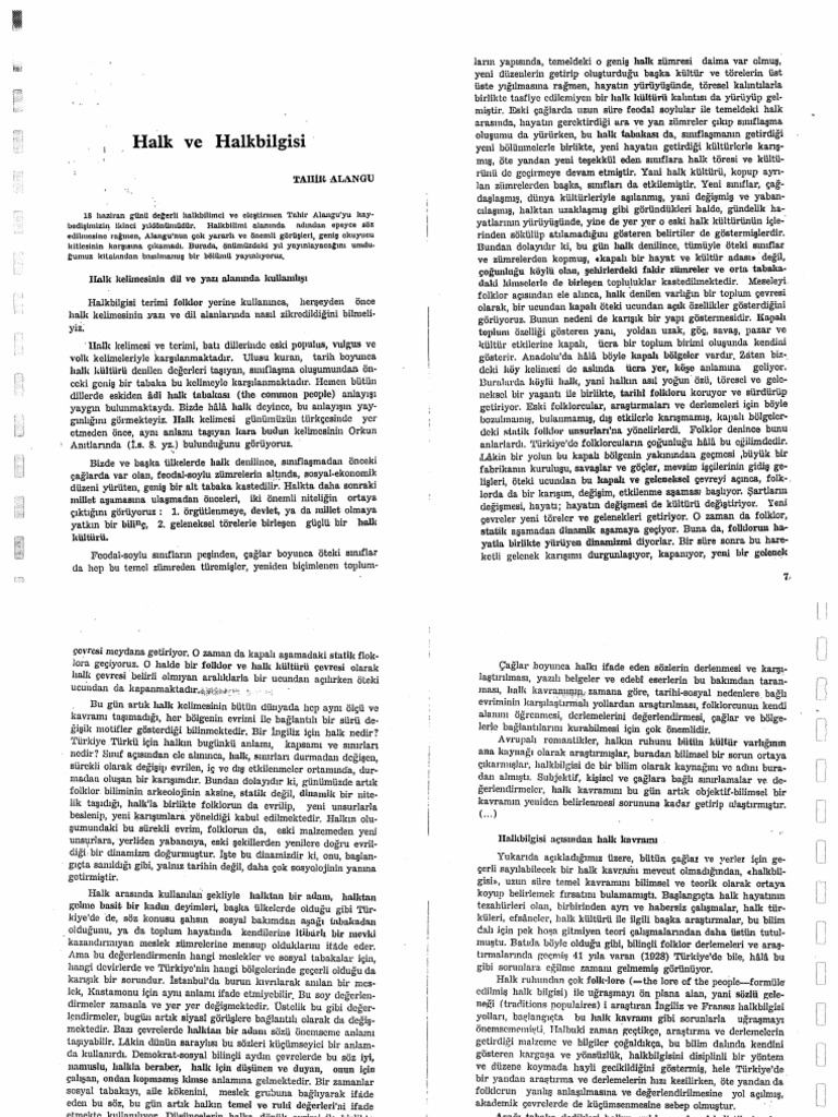 Halk Ve Halkbilgisi | PDF