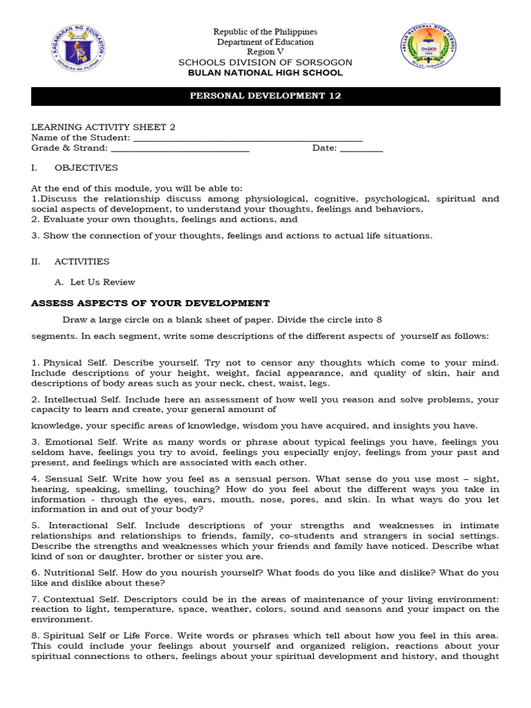 Perdev - Las 2&3 | PDF | Feeling | Thought