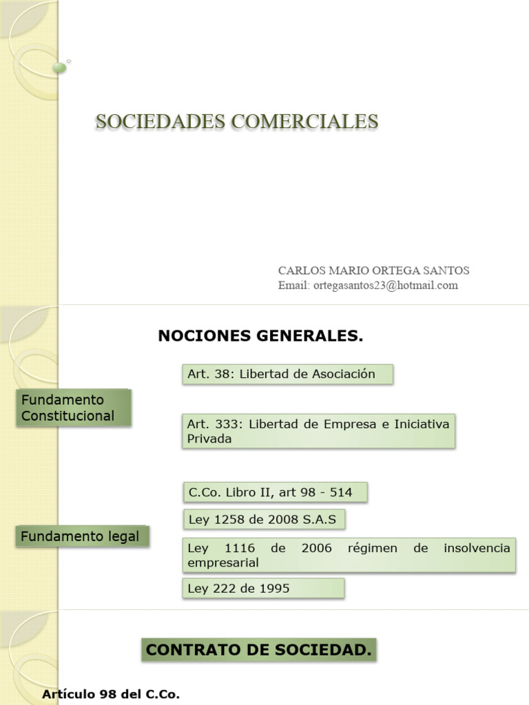 Sociedades Comercial | PDF | Compartir (Finanzas) | Sociedad de responsabilidad limitada